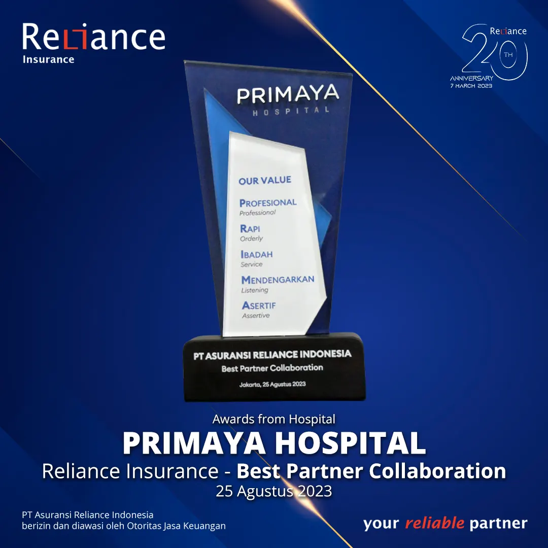 Asuransi Reliance Raih Penghargaan dari Primaya Hospital